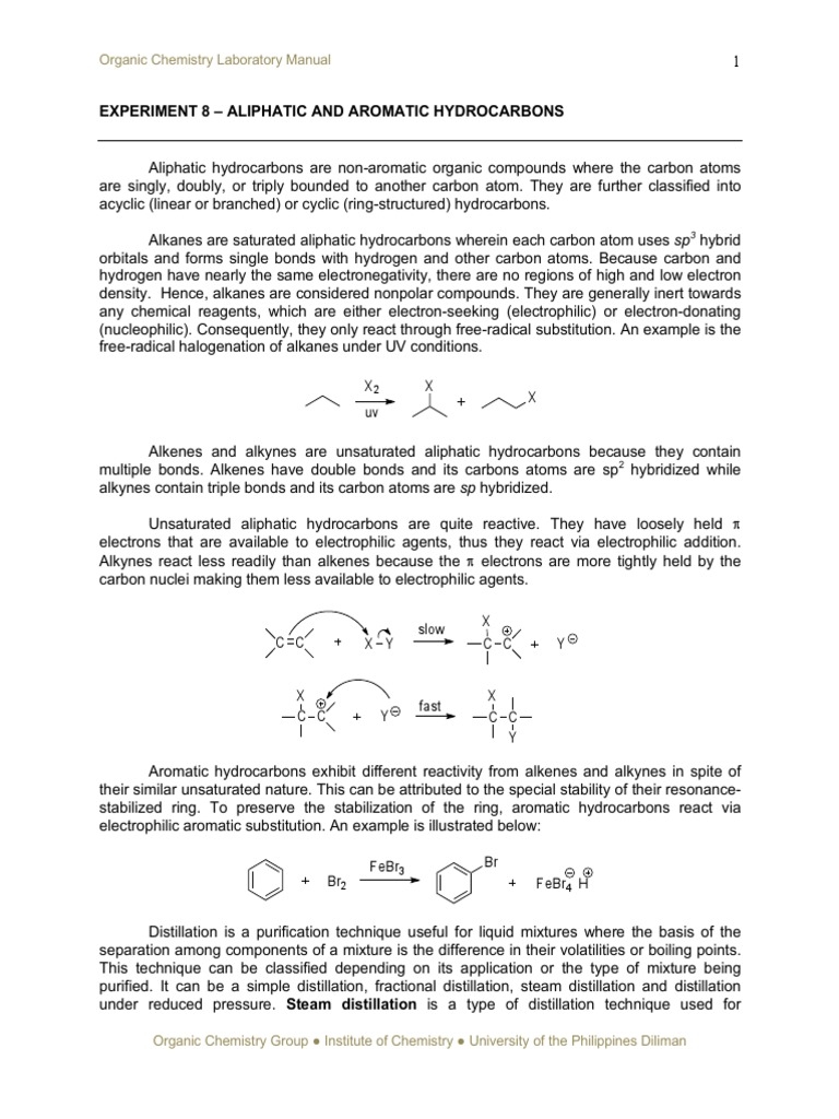 Experiment 8 | PDF | Alkene | Aromaticity