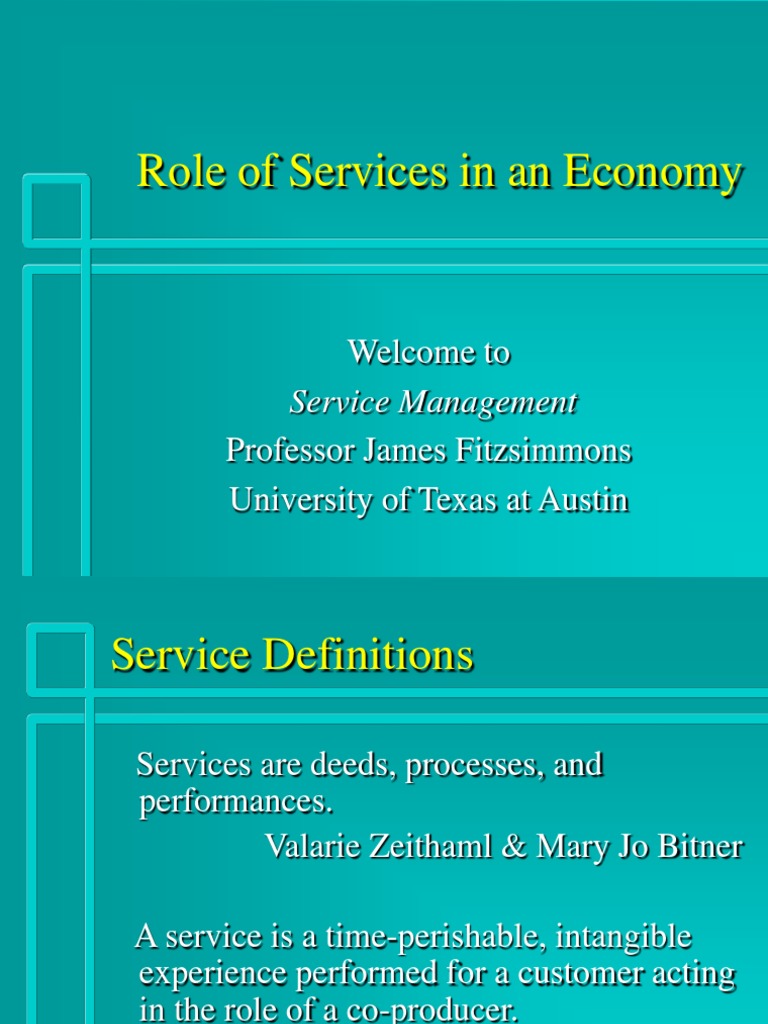 Role of Services in An Economy: Welcome To | PDF | Innovation | Economies