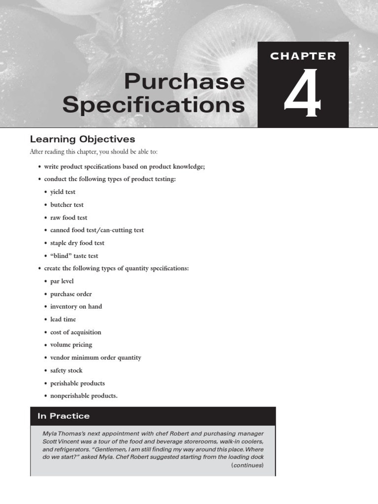 Chapter 4 - Purchase Specifications | Download Free PDF | Beef ...