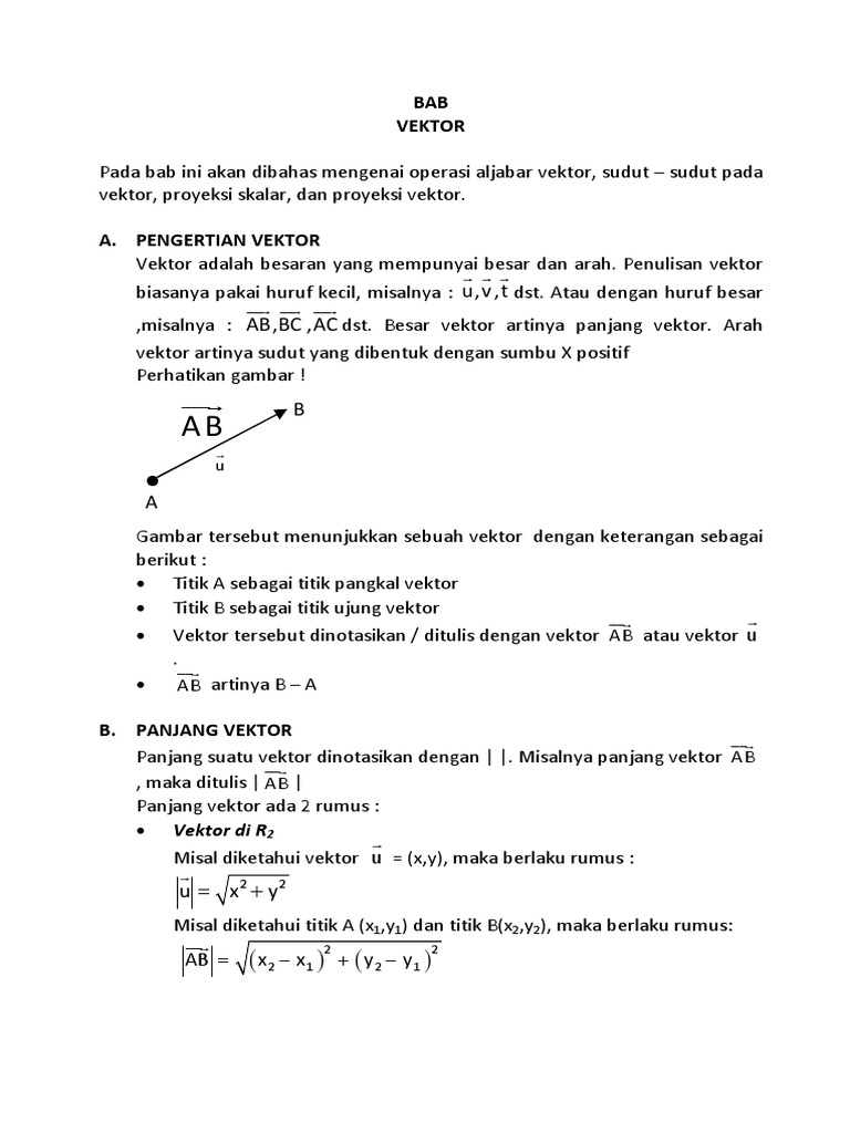 Operasi dan Proyeksi Vektor dalam Matematika | PDF