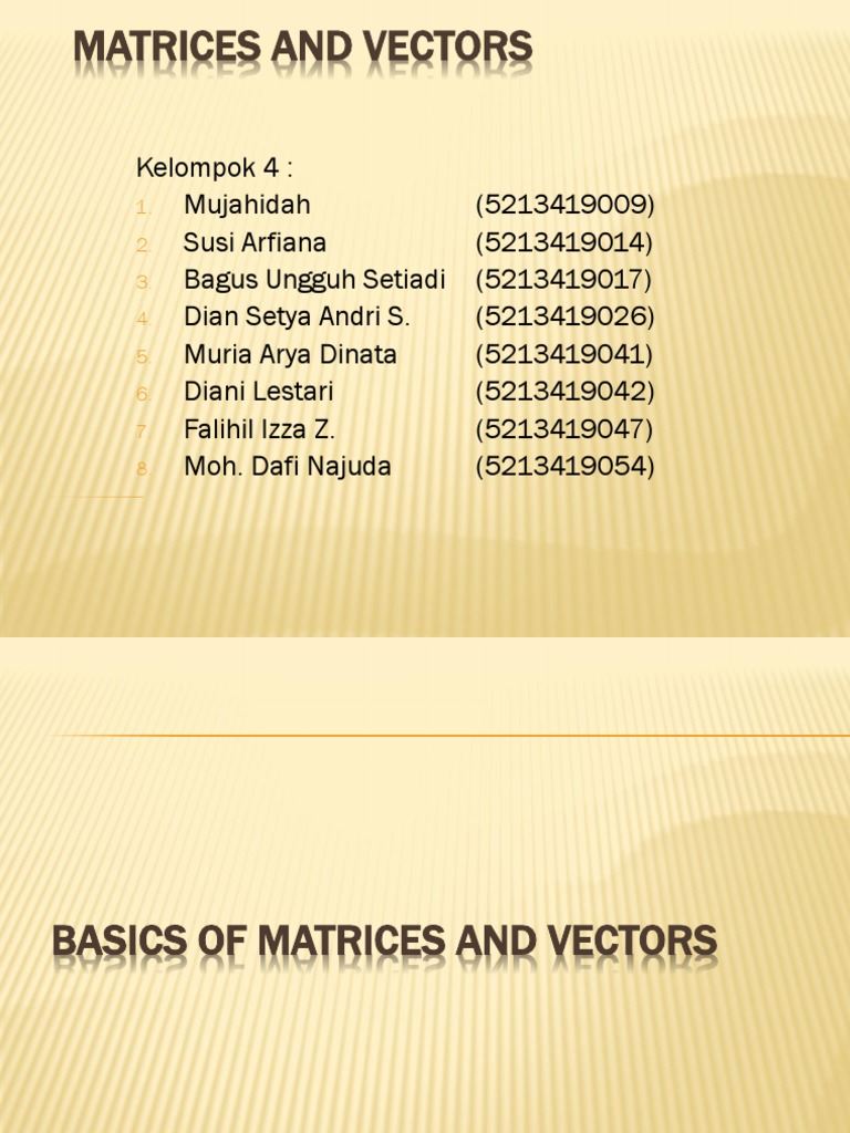 Matrices and Vectors | PDF | Matrix (Mathematics) | Eigenvalues And ...