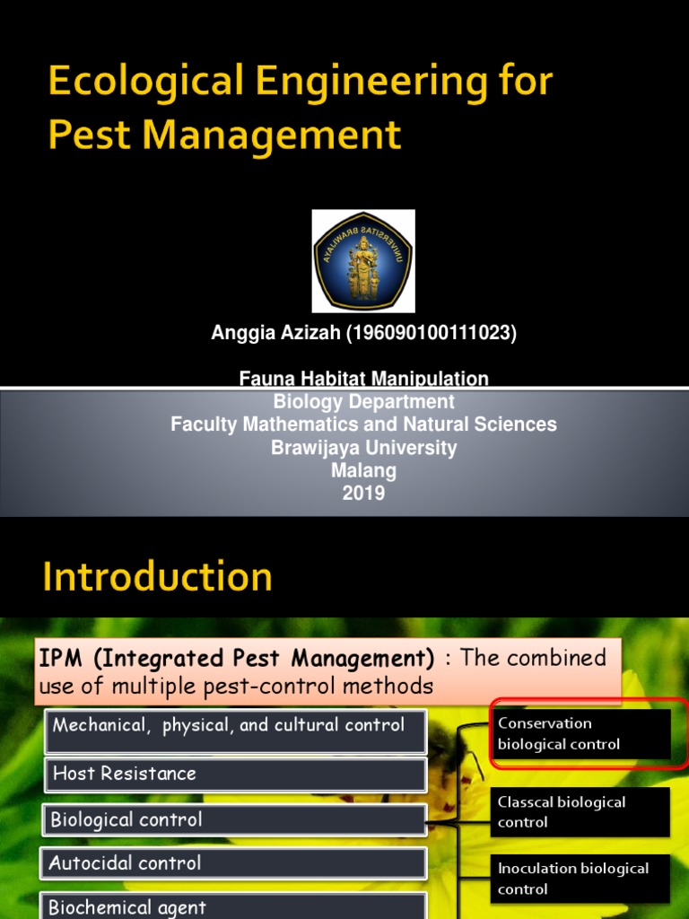 Ecological Engineering For Pest Management | PDF | Biological Pest ...