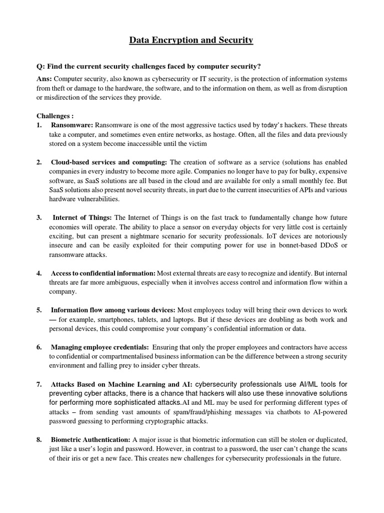 Ransomware, Cloud Security, IoT Security, Access Control, Device Security, Credentials, AI ...