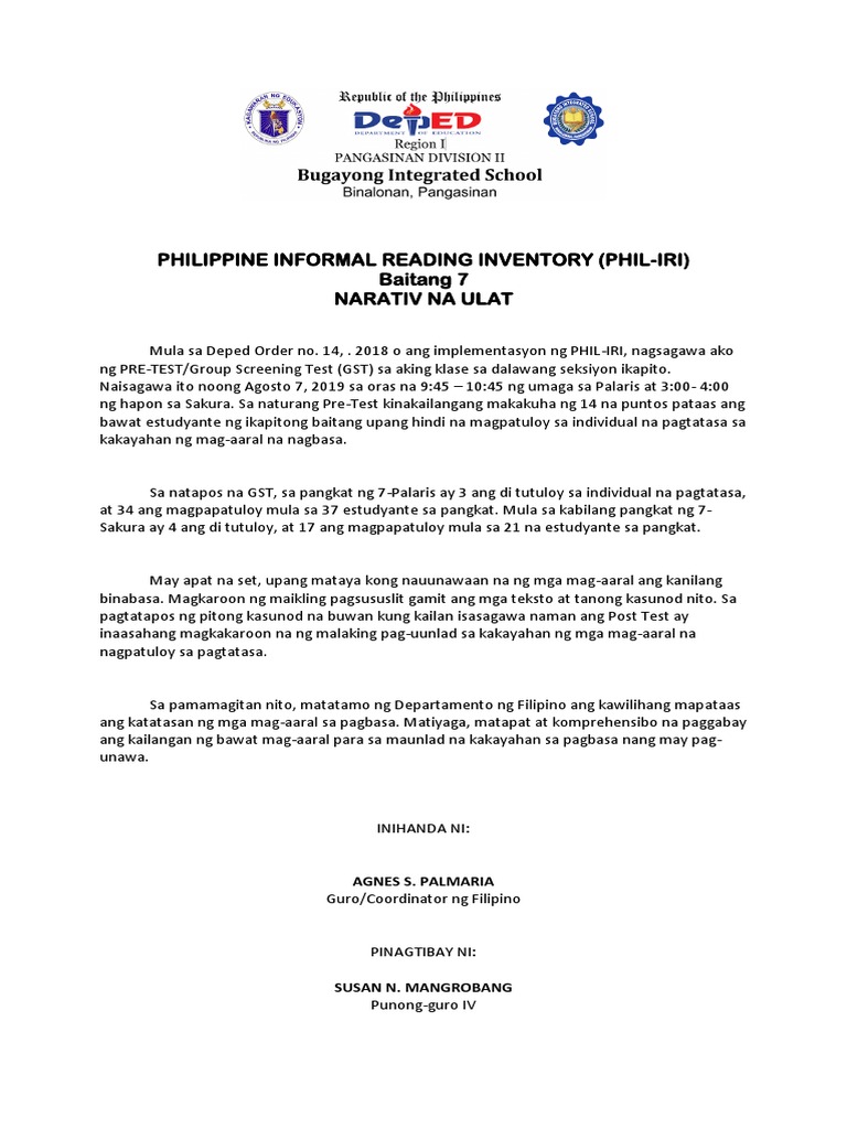 Narrative Report | PDF