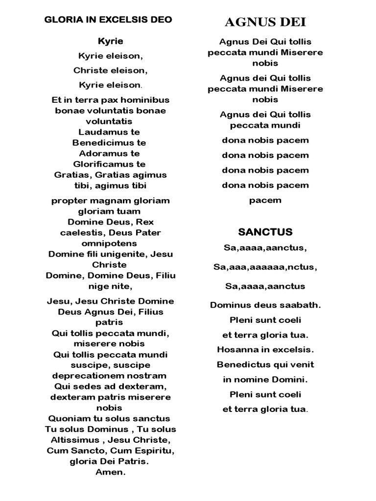 Agnus Dei: Kyrie Kyrie Eleison, Christe Eleison, Kyrie Eleison | PDF