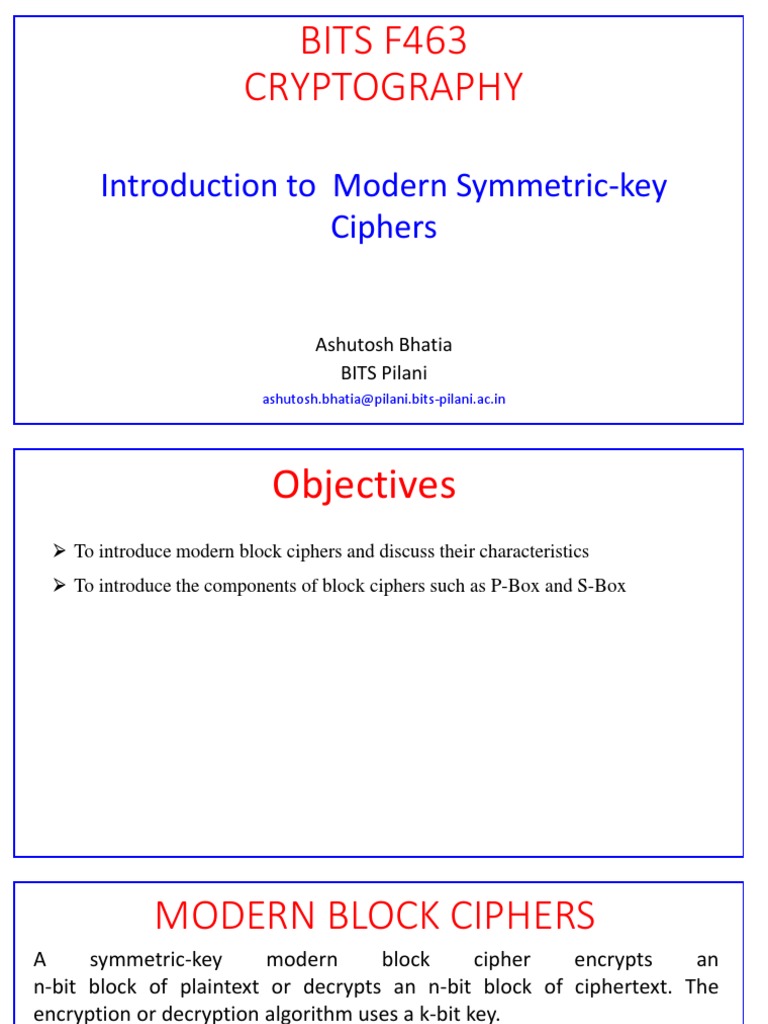 Introduction To Modern Block Ciphers | PDF | Cipher | Cryptography