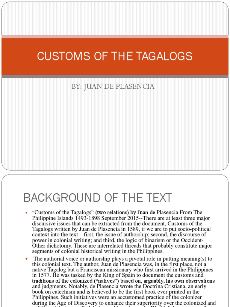 Customs of the Tagalogs Final Edit