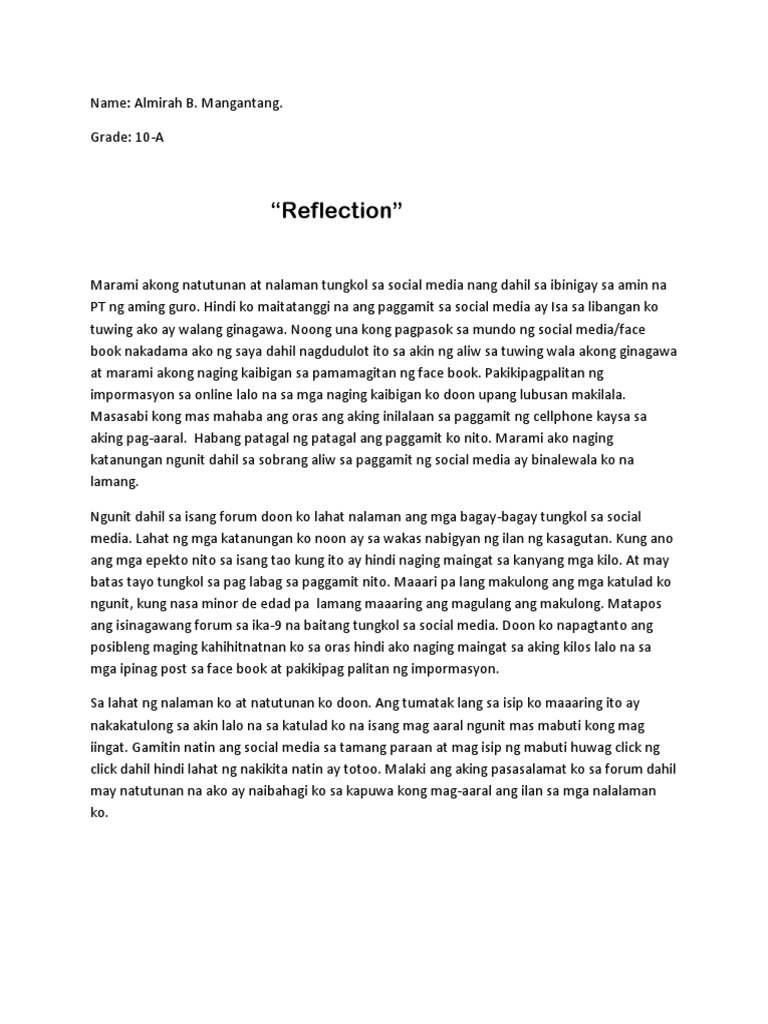 Reflection | PDF