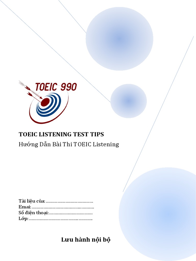 (HANH TRINH TOEIC 990) Huong Dan TOEIC Listening P1-P4 PDF | PDF