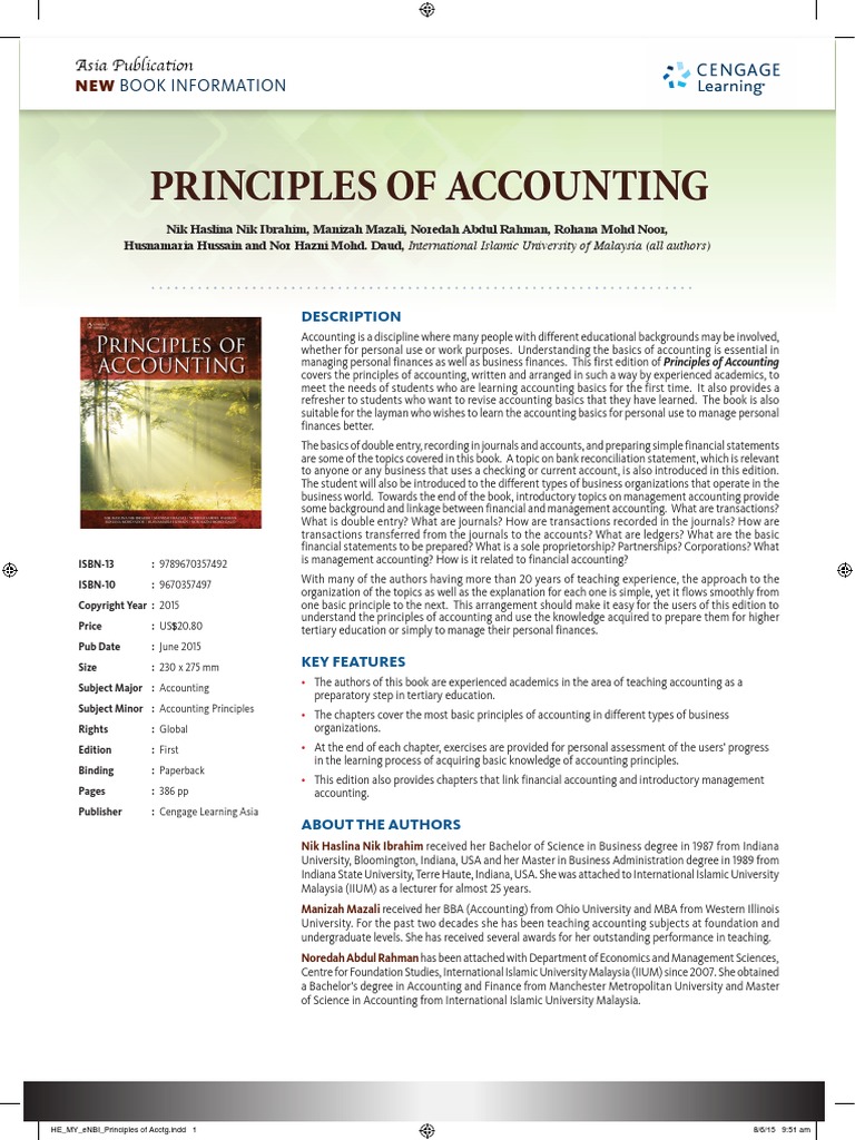 Principles of Accounting PDF | PDF | Master Of Business Administration ...