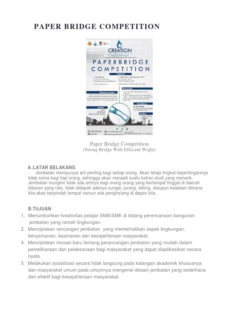 Paper Bridge Competition | PDF | Seni