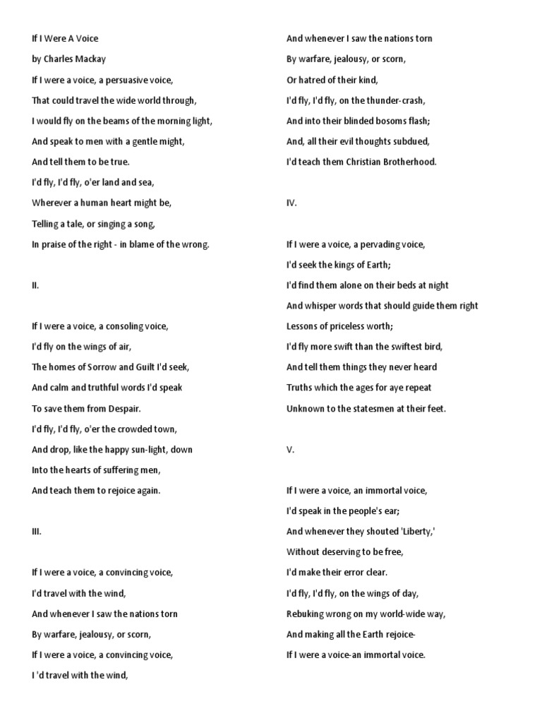 If I Were A Voice | PDF