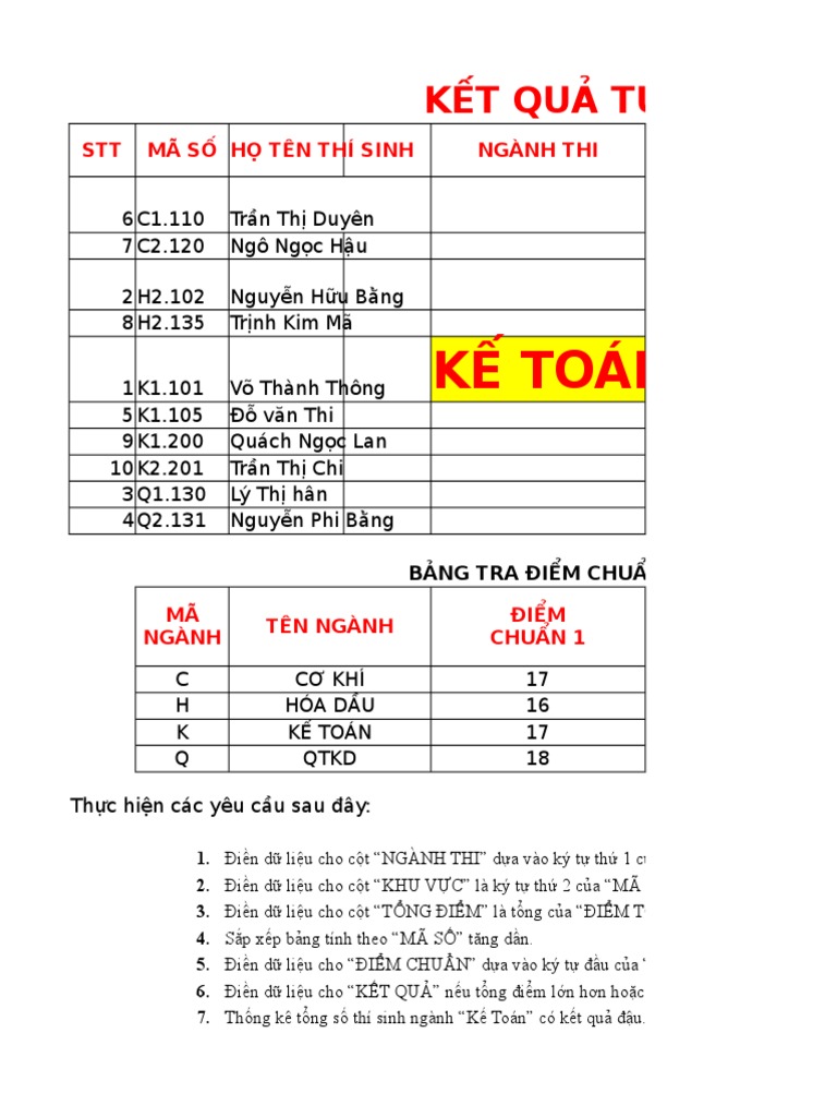 Bài Tập Excel Nc | PDF