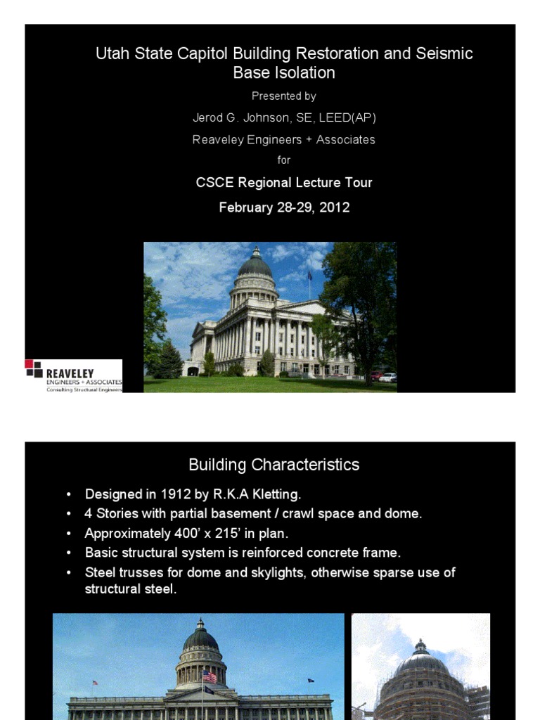 Utah Capitol Base Isolation Retrofit Details | PDF | Earthquakes ...