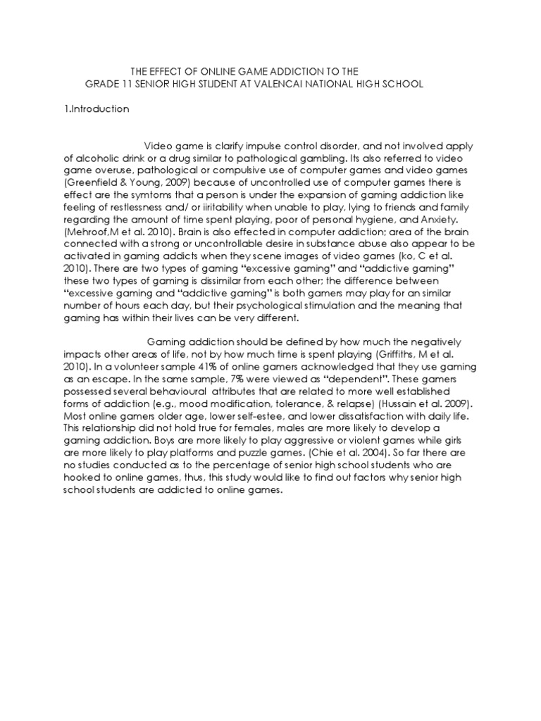 Impact of Online Game Addiction on Students | PDF | Anxiety ...