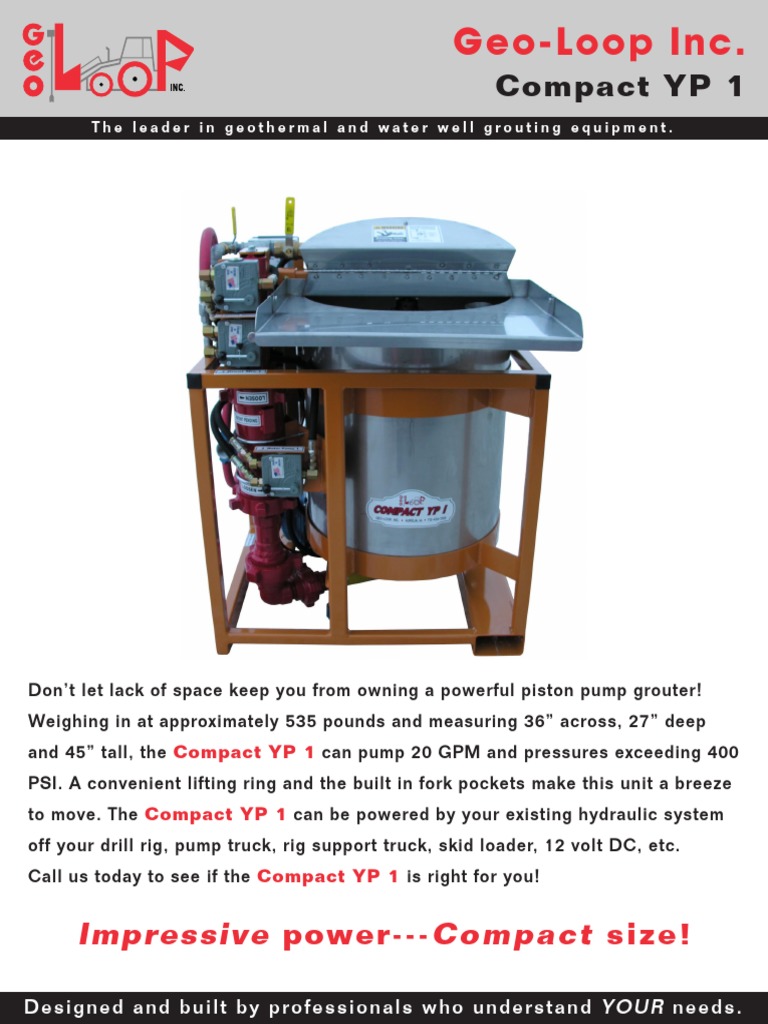 Geo-Loop Compact YP 1 Grout Pump | PDF