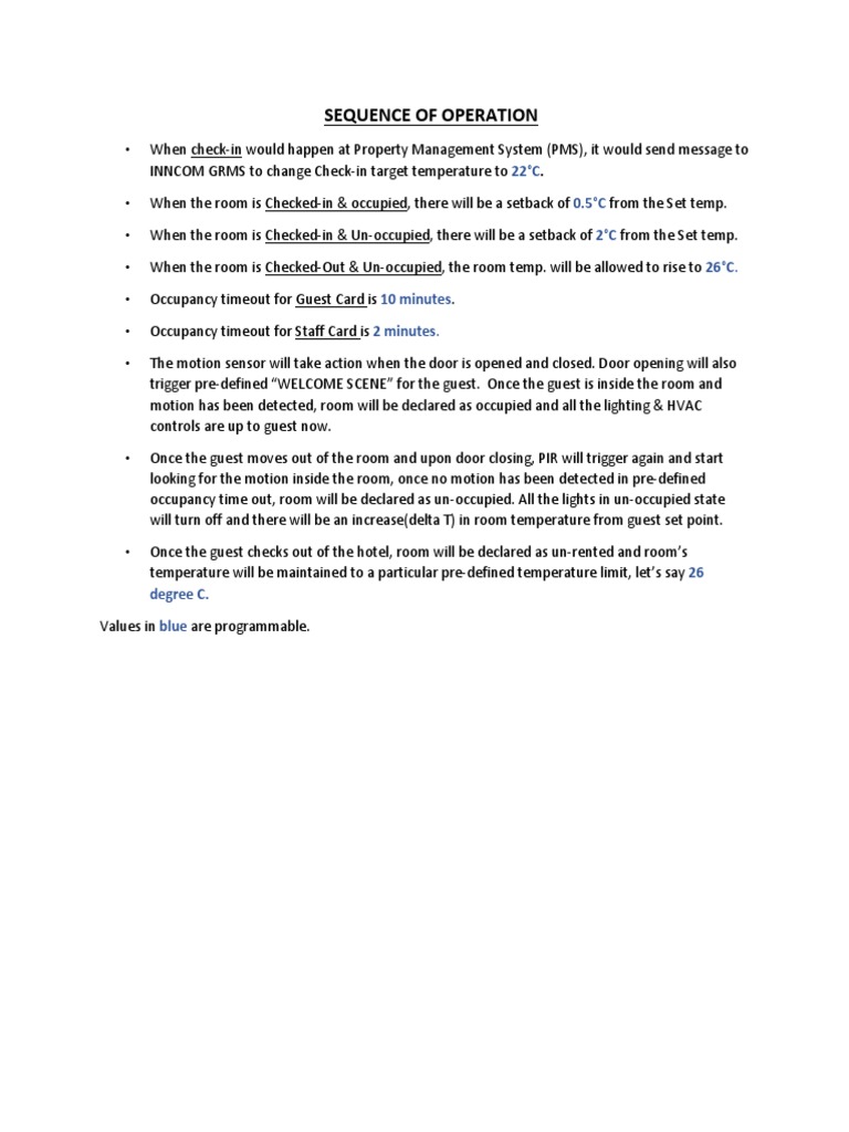 Sequence of Operation | PDF