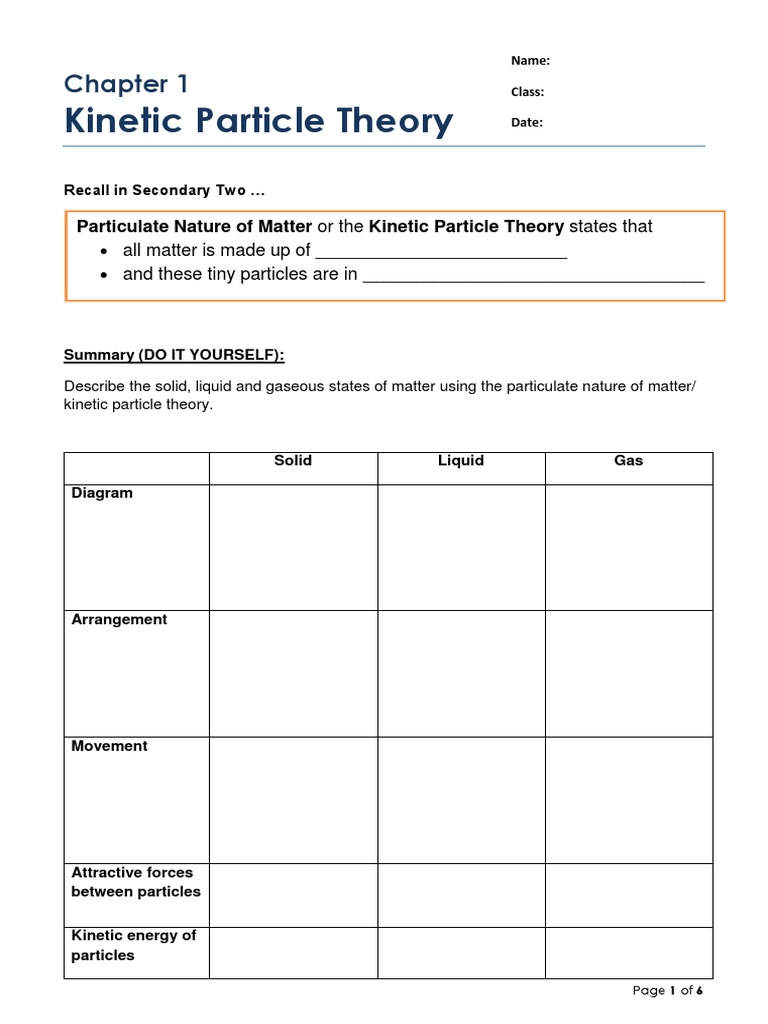 Kinetic Particle Theory Notes (SCI CHEM) | PDF | Melting Point ...