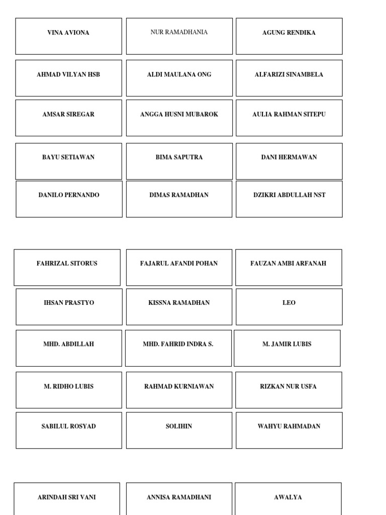 Kartu Nama Rapot | PDF