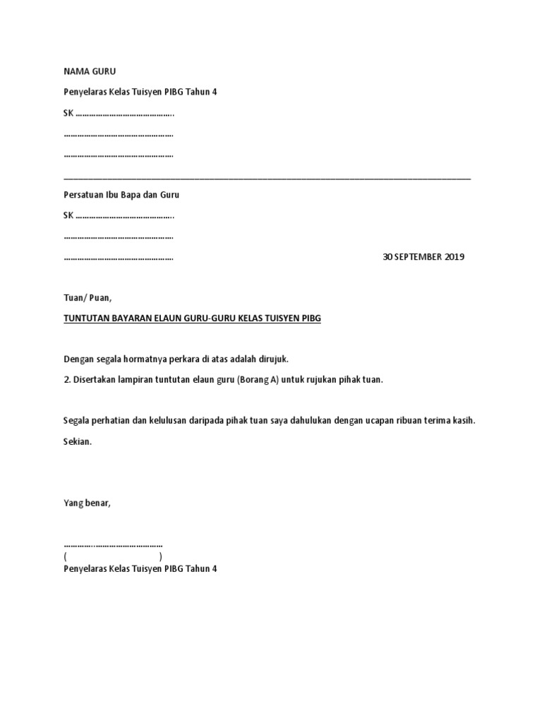 CONTOH BORANG Claim Tuisyen | PDF