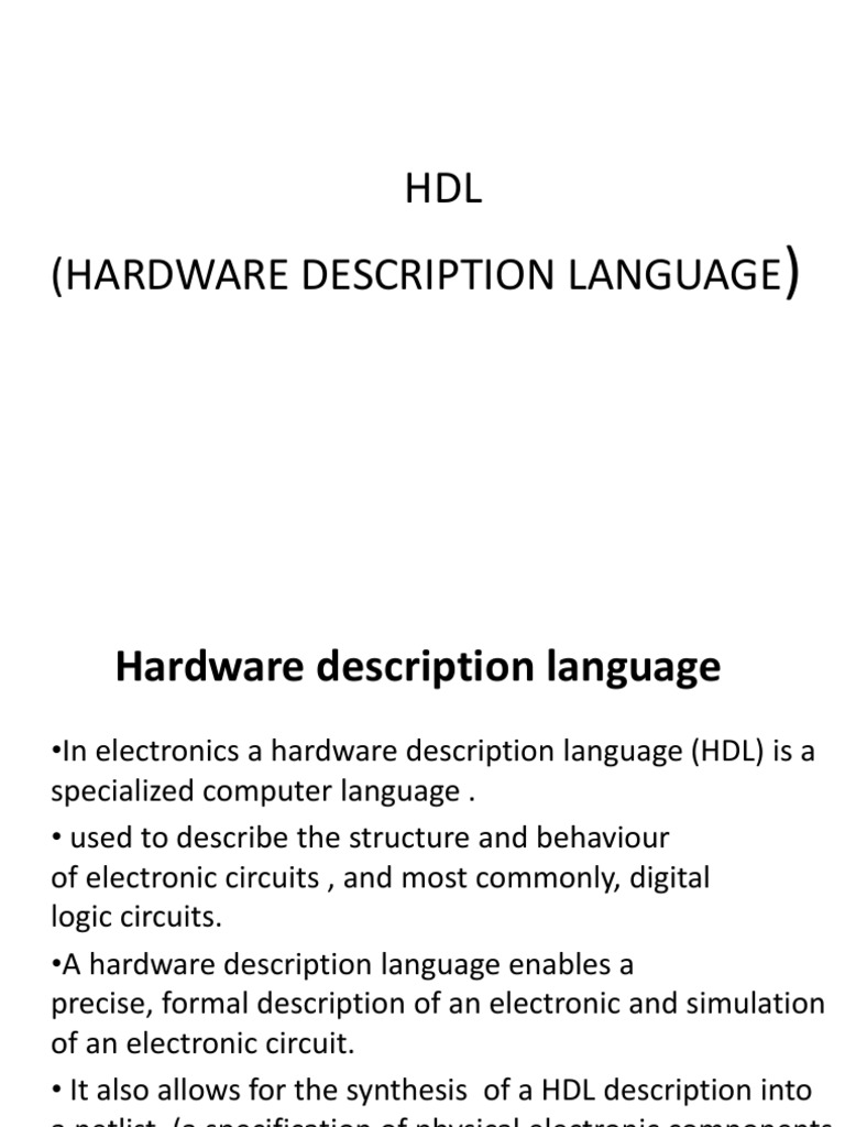 Hardware Description Language1 | PDF | Hardware Description Language ...