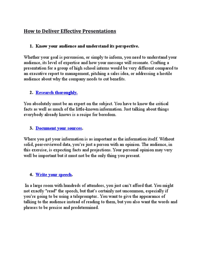 How To Deliver Effective Presentations | PDF | Expert | Cognitive Science