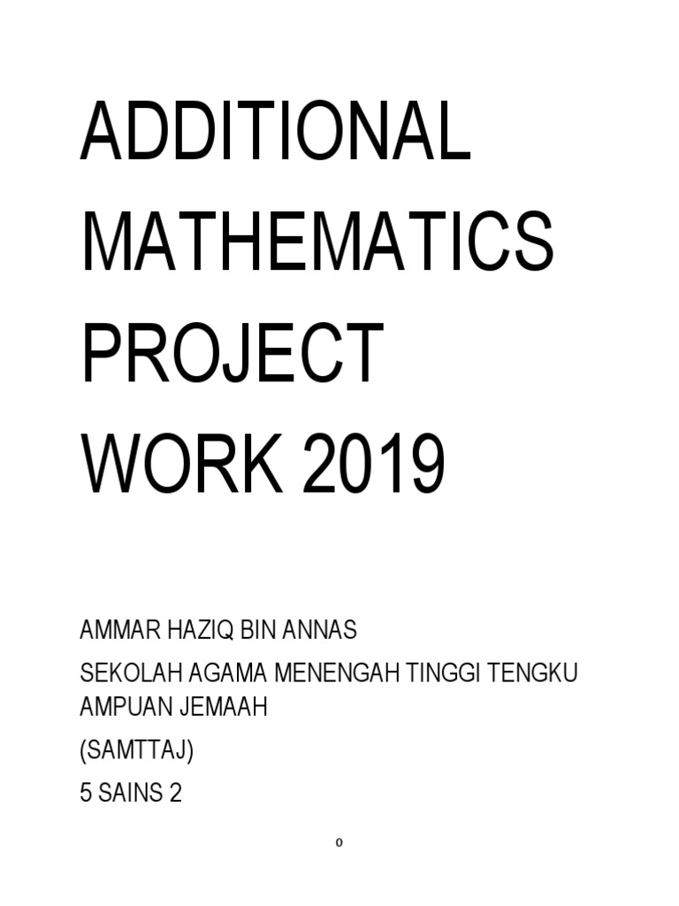 Kerja Projek Matematik Tambahan 2019 | PDF | Compound Interest | Ratio