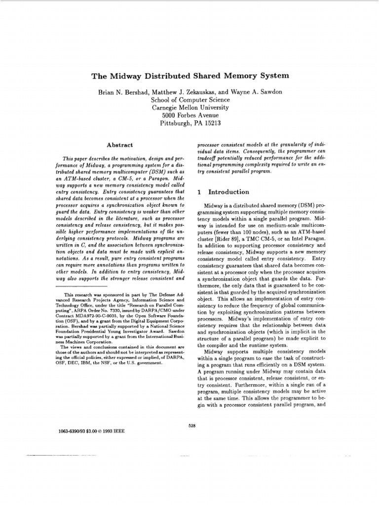 The Midway Distributed Shared Memory System | PDF | Parallel Computing ... The Midway Distributed Shared Memory System | PDF | Parallel Computing ...