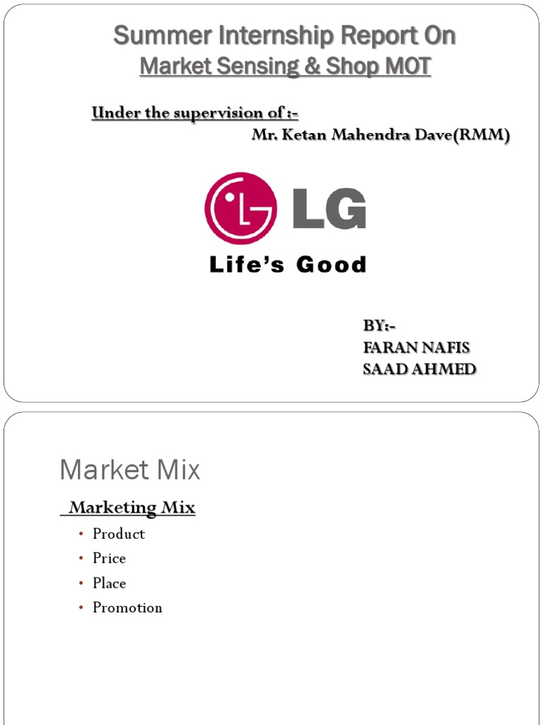 LG Internship Report | PDF | Retail | Television