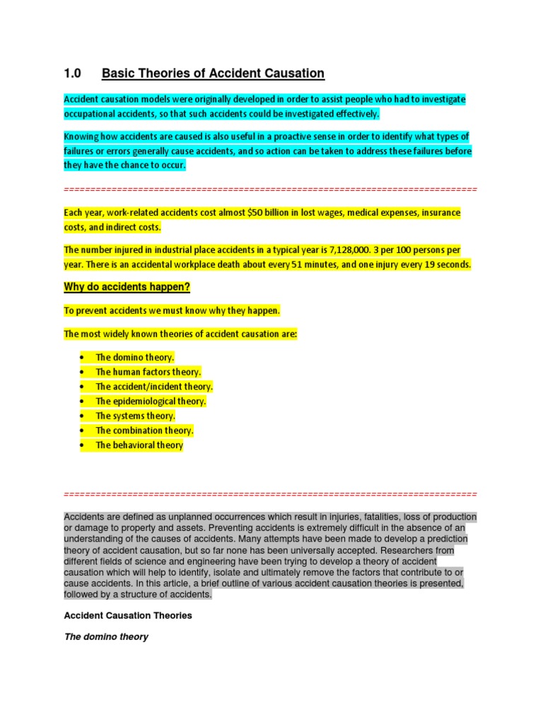 Accident Causation Theory | PDF | Causality | Theory