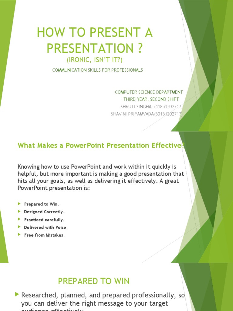 How To Present A Presentation | PDF