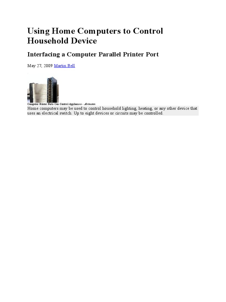 Electrical Equipement Control Using PC | PDF | Personal Computers ...
