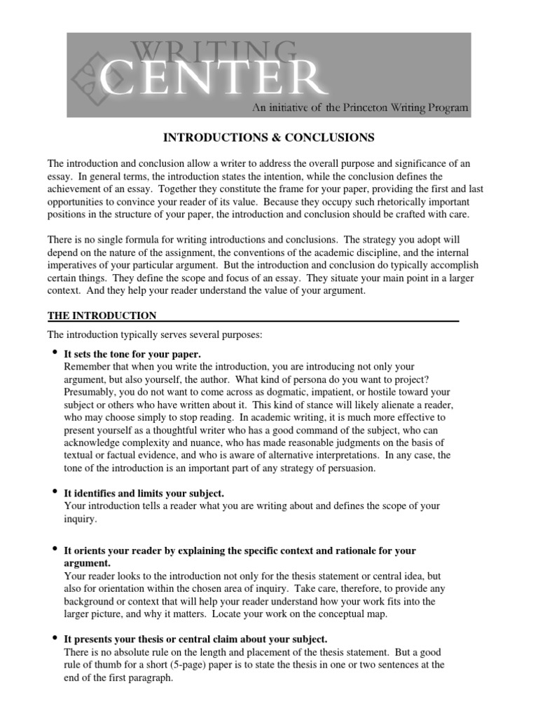 Introductions and Conclusions | PDF | Essays | Argument