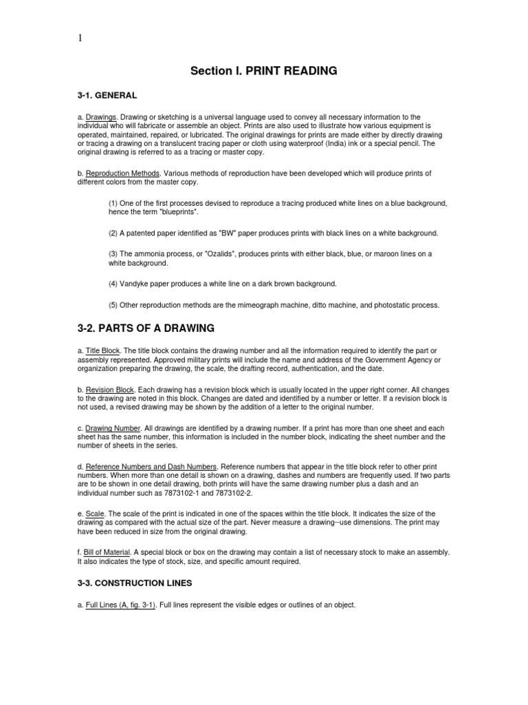 Section I. Print Reading: 3-1. GENERAL | PDF | Welding | Construction