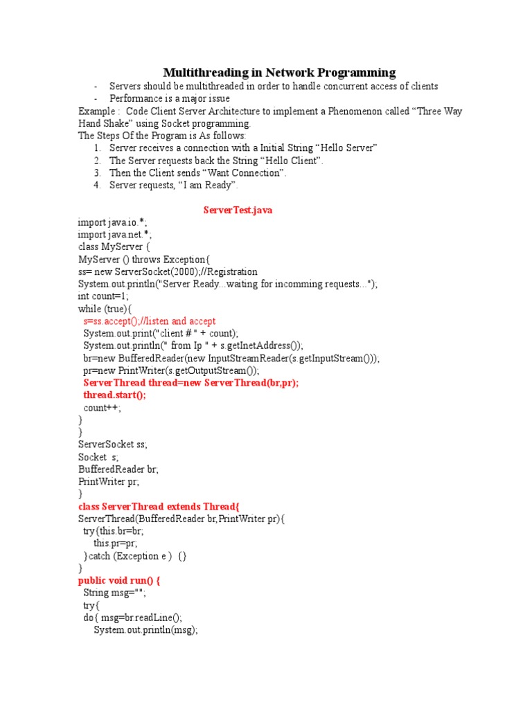 Lec 8 Mulithreading Clientserver Pdf Client Computing Network