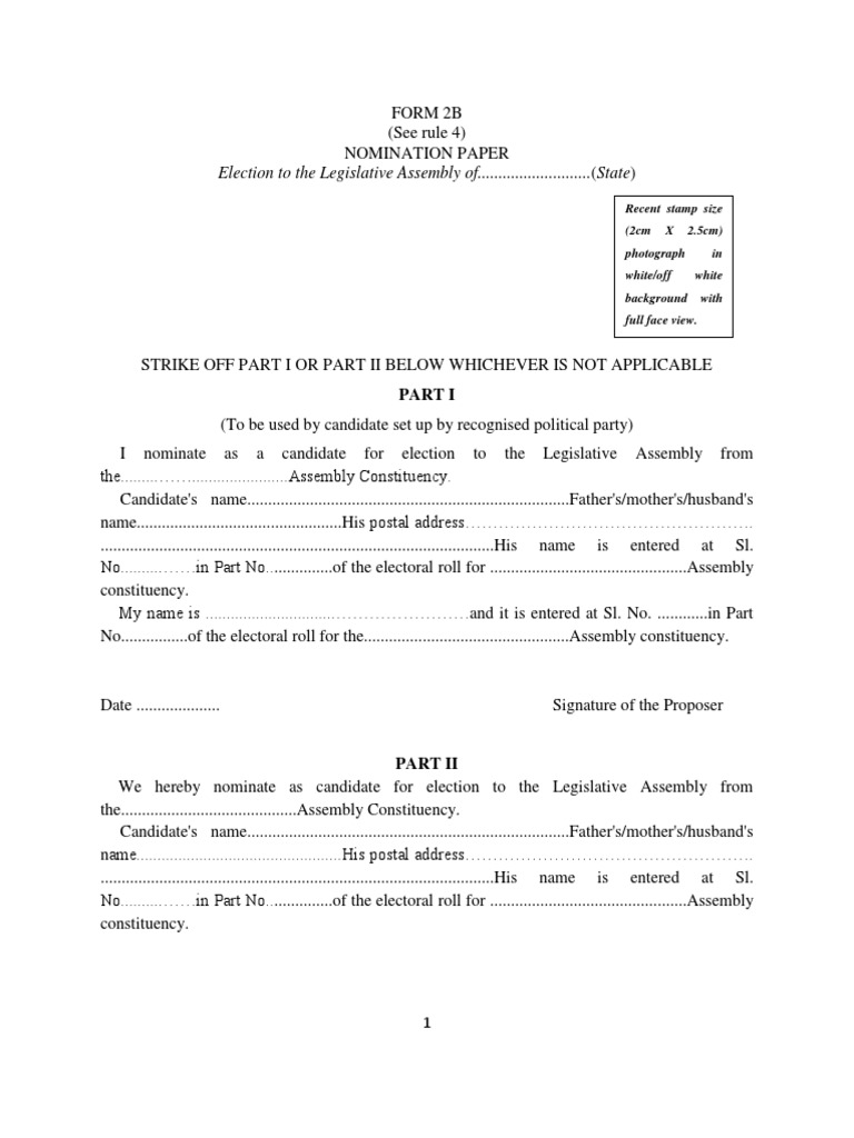 Form 2B PDF | PDF | Government Of India | Constitutional Law