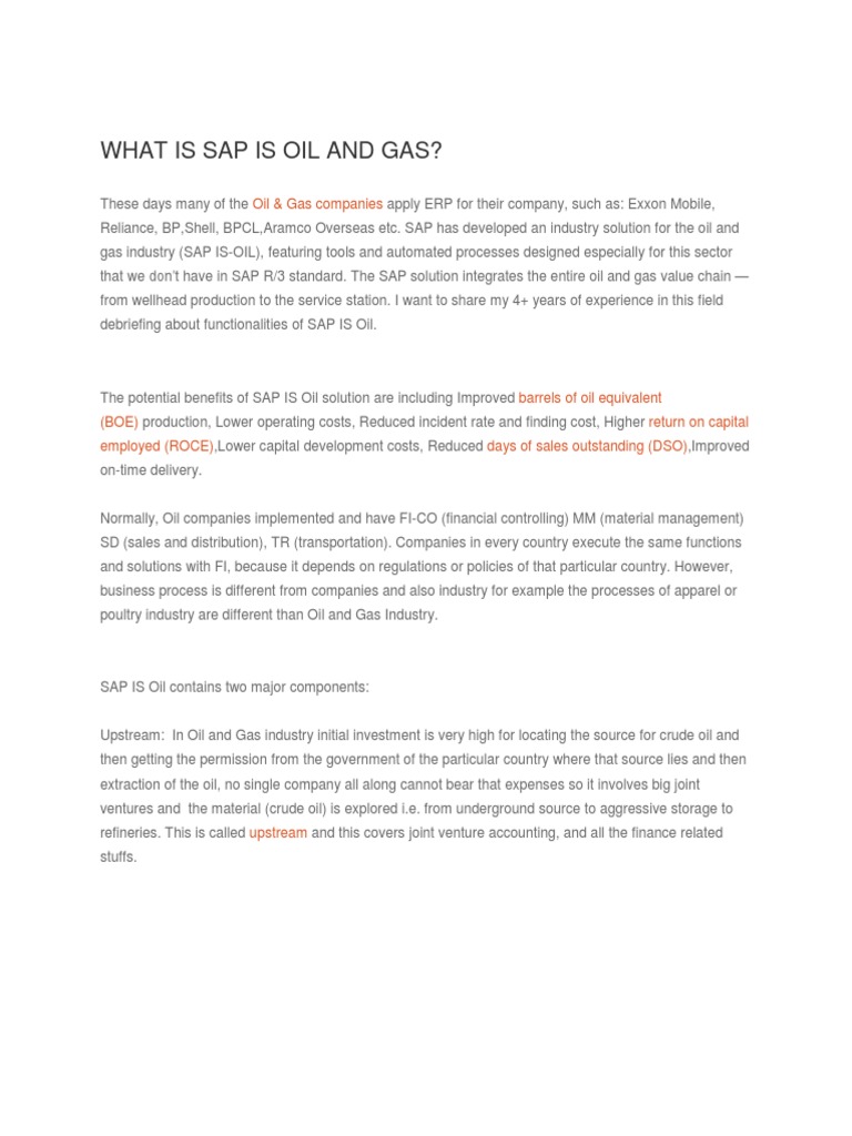 Sap Oil & Gas | PDF