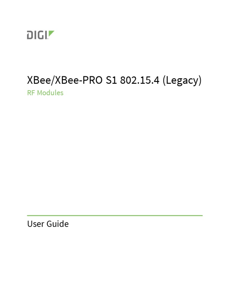 User Guide Xbee - PRO S1 PDF | PDF | Analog To Digital Converter | Antenna (Radio)