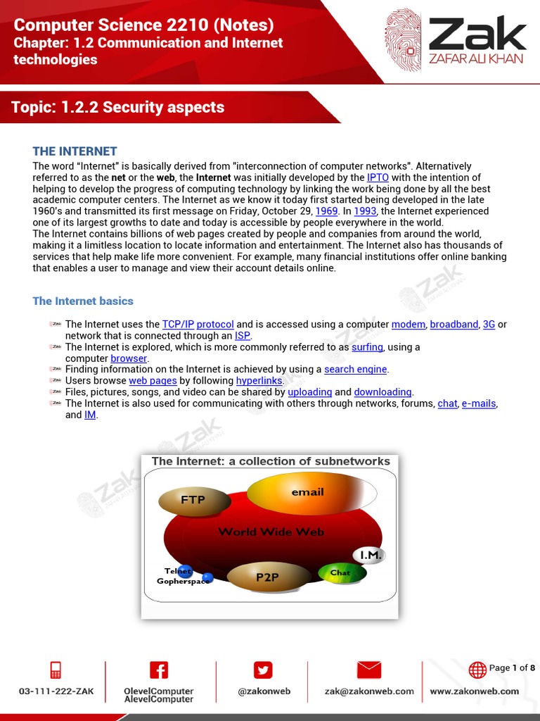 Topic: 1.2.2 Security Aspects: Chapter: 1.2 Communication and Internet ...