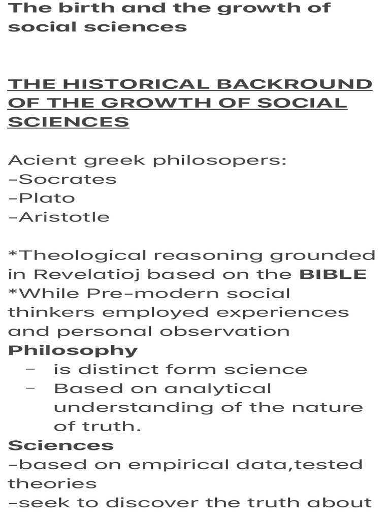 Growth of Social Sciences Explained | PDF | Sociology | Kinship