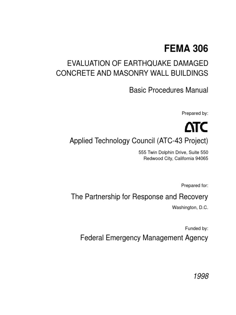 FEMA 306: Earthquake Damage Evaluation | PDF | Federal Emergency ...