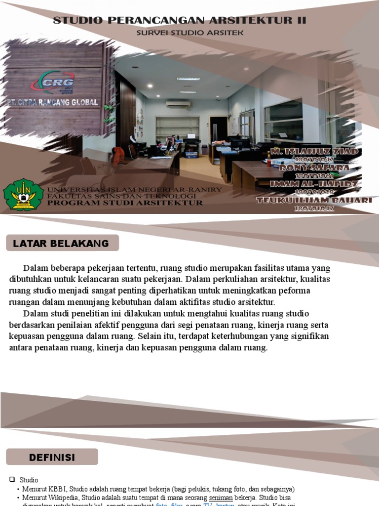 Kualitas Ruang Studio Arsitektur | PDF