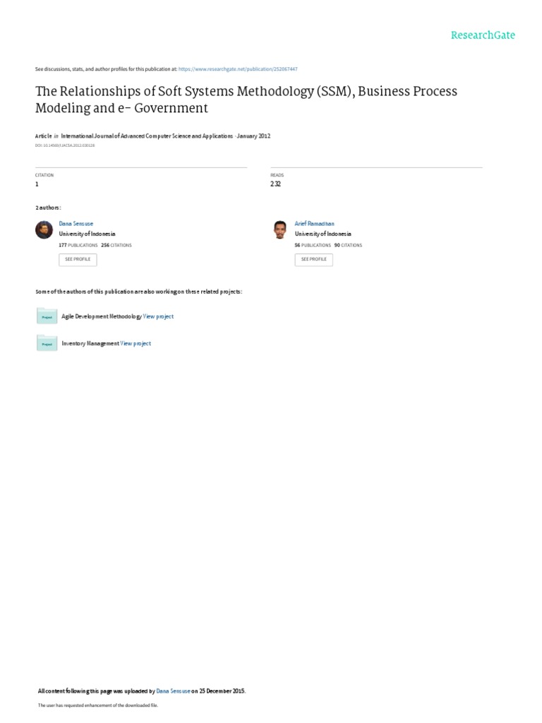 The Relationships of Soft Systems Methodology SSM | PDF | Conceptual Model | Business Process