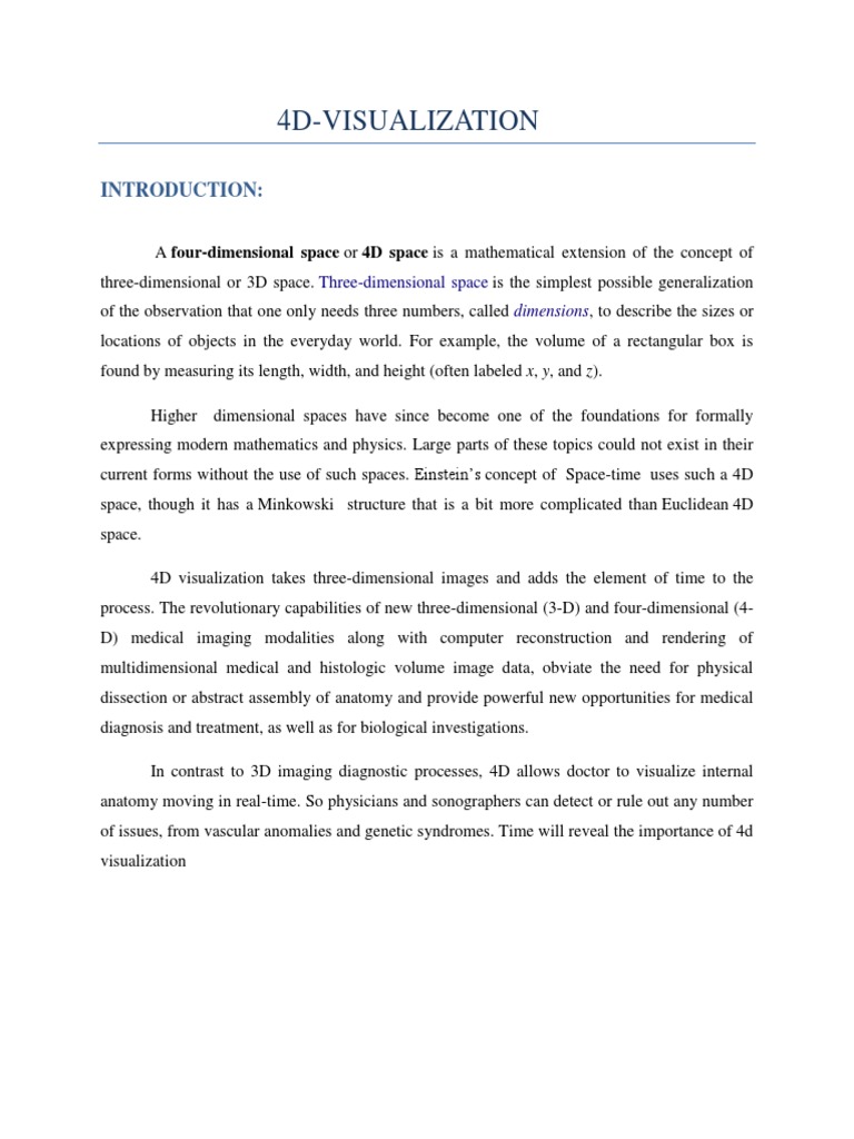 4D-Visualization: Three-Dimensional Space | Download Free PDF ...