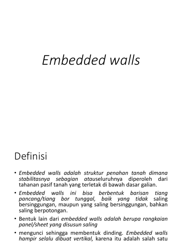 Definisi dan Jenis Embedded Walls | PDF | Teknologi & Rekayasa