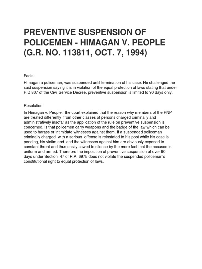 Preventive Suspension | PDF