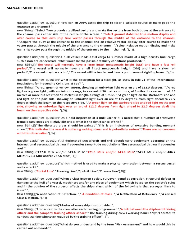 Management Deck | Download Free PDF | Ships | Water Transport