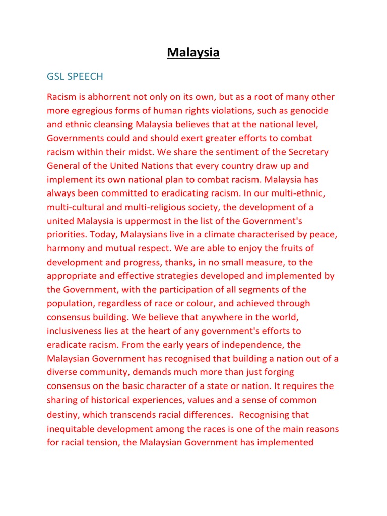 Malaysia-Racial discrimination