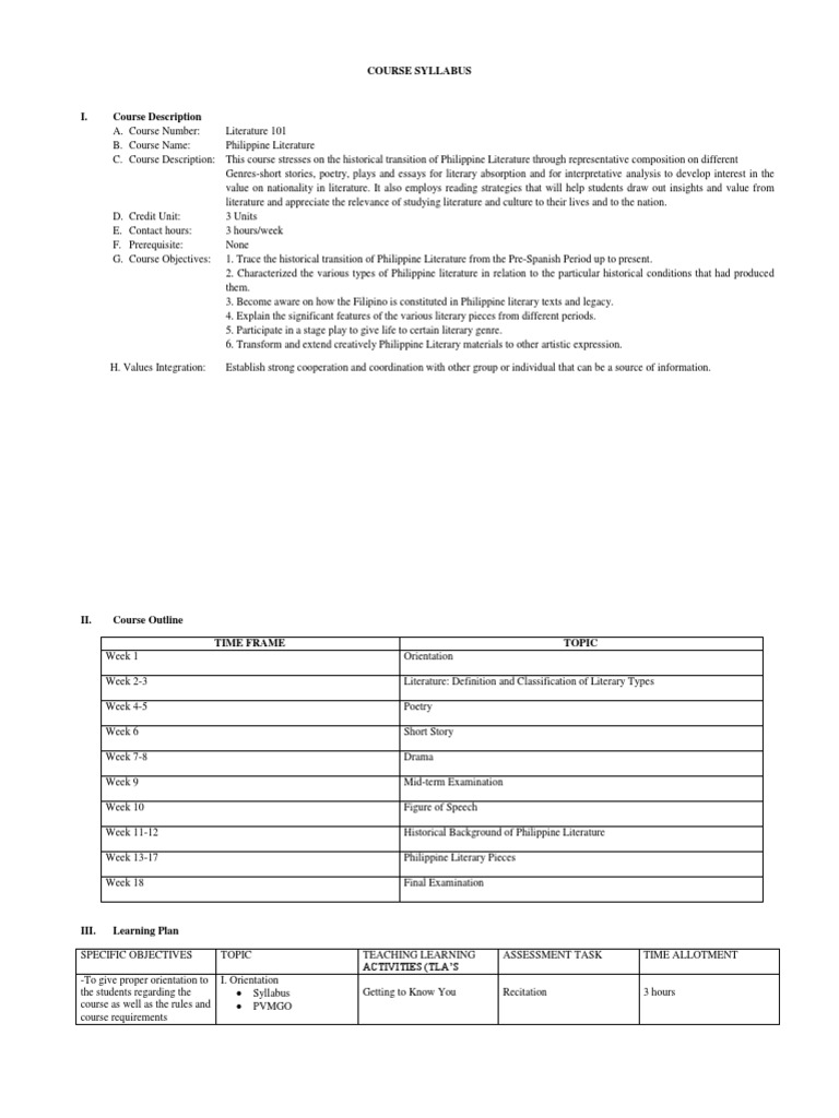 Course Syllabus | PDF | Poetry | Cognition