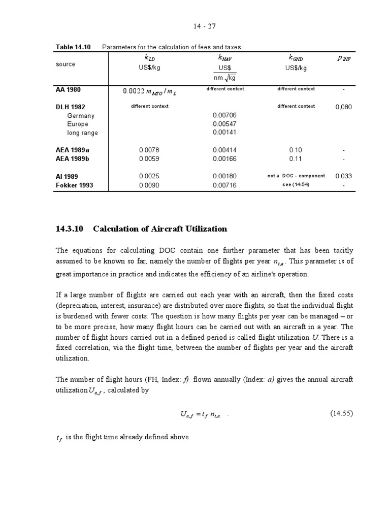 Aircraft Utilization Calculation Guide | PDF